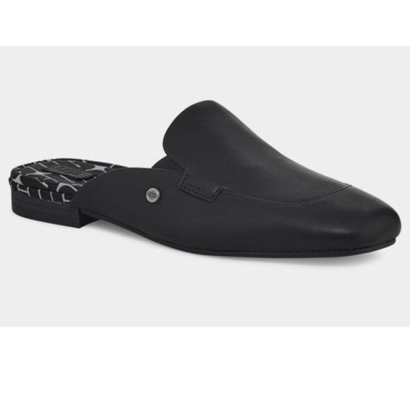 UGG | Shoes | Ugg Janaya Black Ultra Soft Leather Slipon Mules Clogs Flats Shoes Size 7 Nwob ...